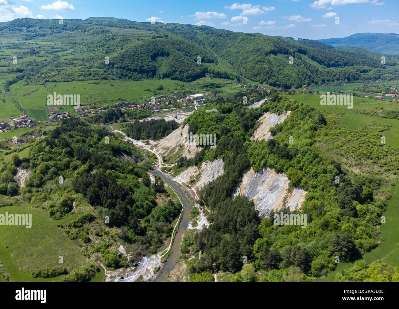 Landscape from the salt canyon from Praid resort - Romania, summer ...