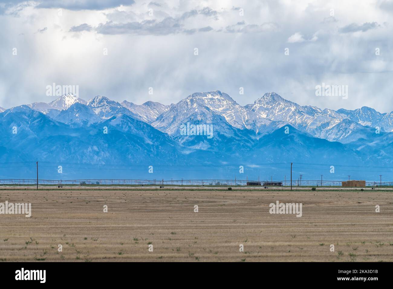 Colorado countryside in San Luis Valley summer on cloudy day with ...