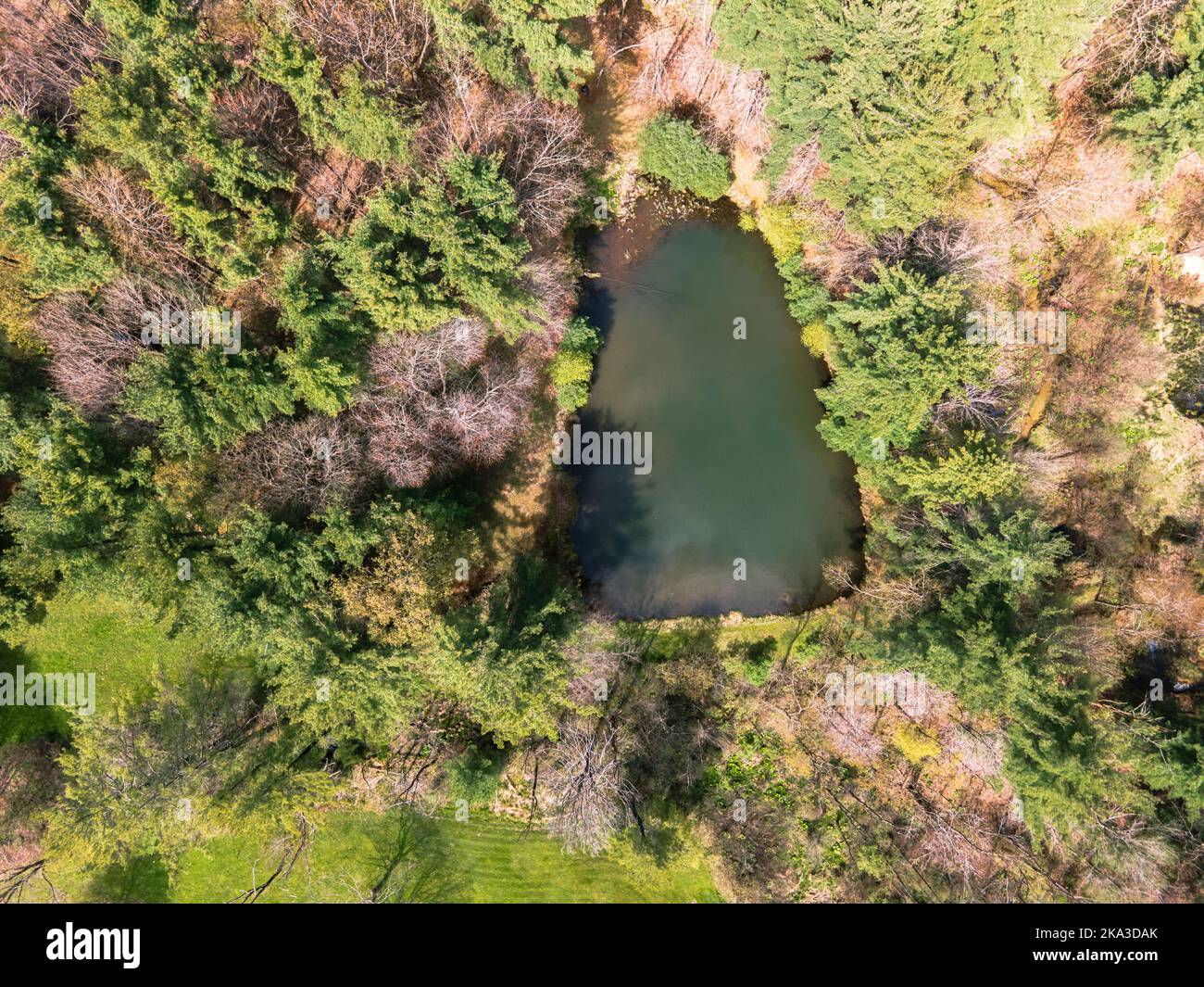 A top view of a pond in Deep Creek, Maryland Stock Photo - Alamy