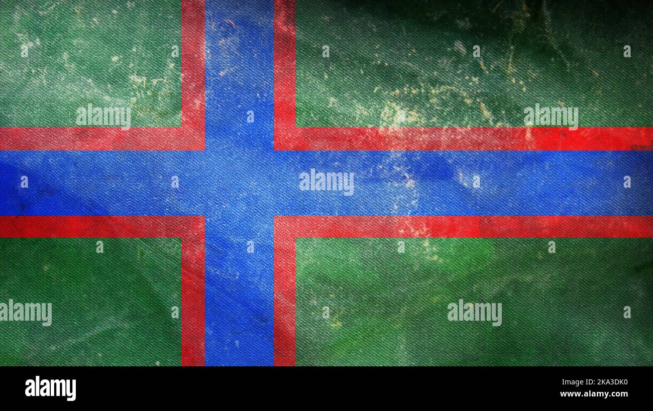 retro flag of Baltic Finns Ludic Karelians with grunge texture. flag ...