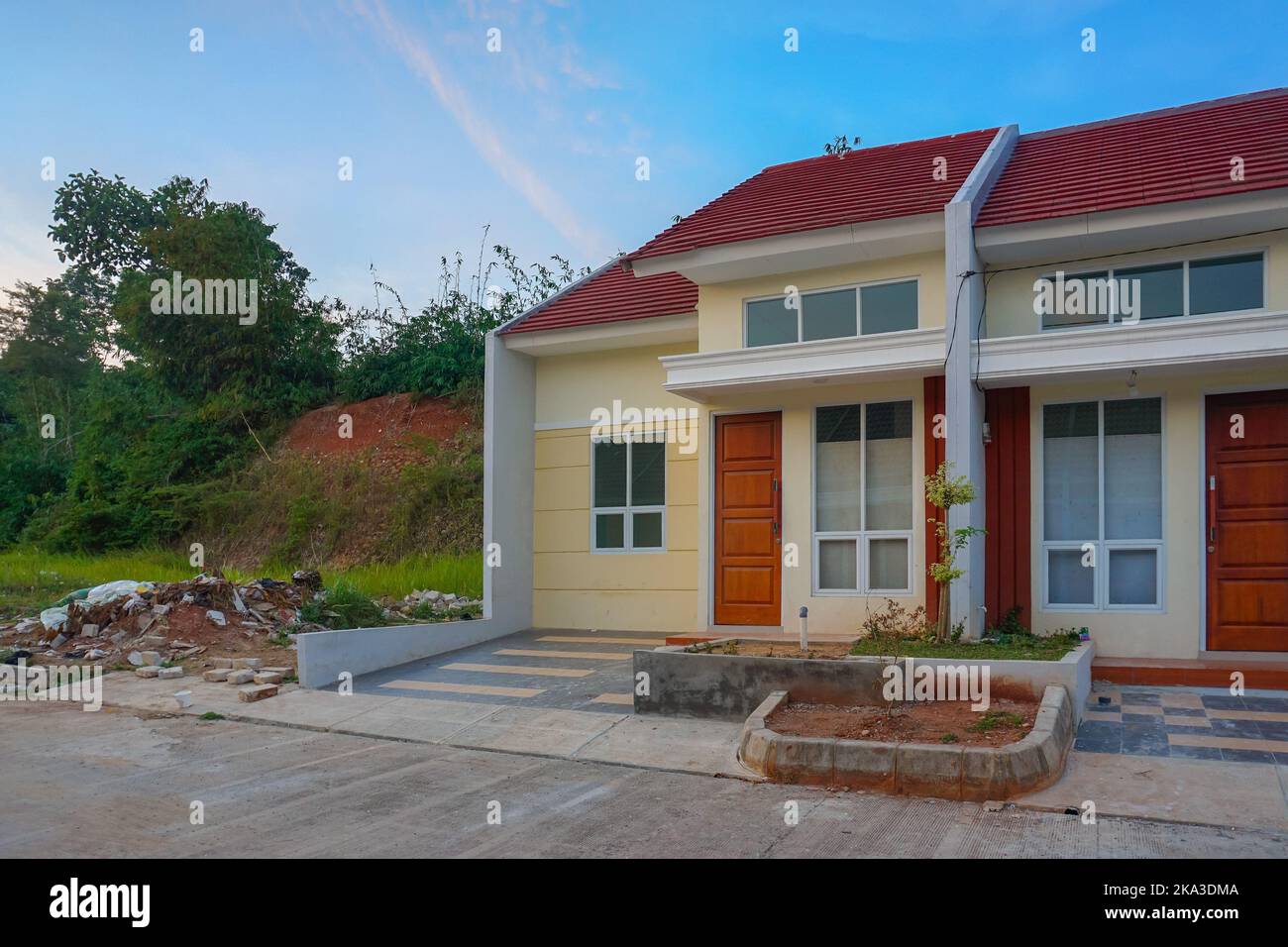 New home and modern residential with house development construction ...
