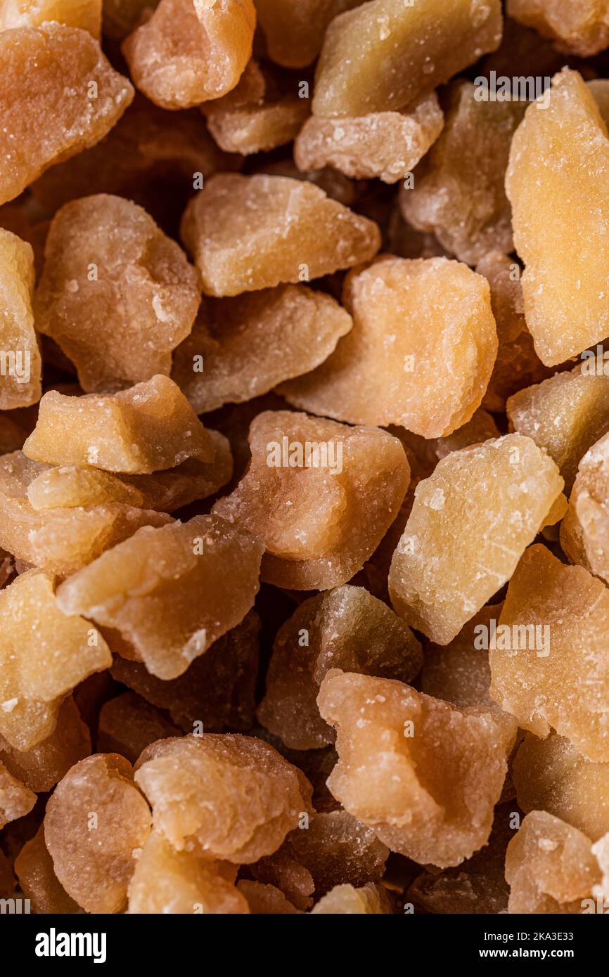 Top view full frame of heap of delicious dehydrated Guava pieces placed ...