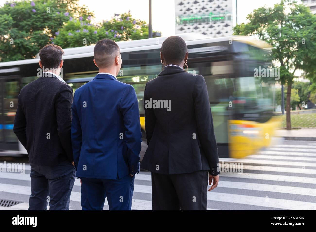 Back view of unrecognizable diverse businesspeople in formal clothes ...
