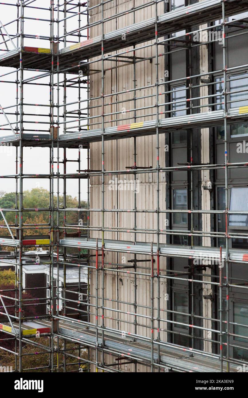 Scaffolding around building during hi-res stock photography and images ...