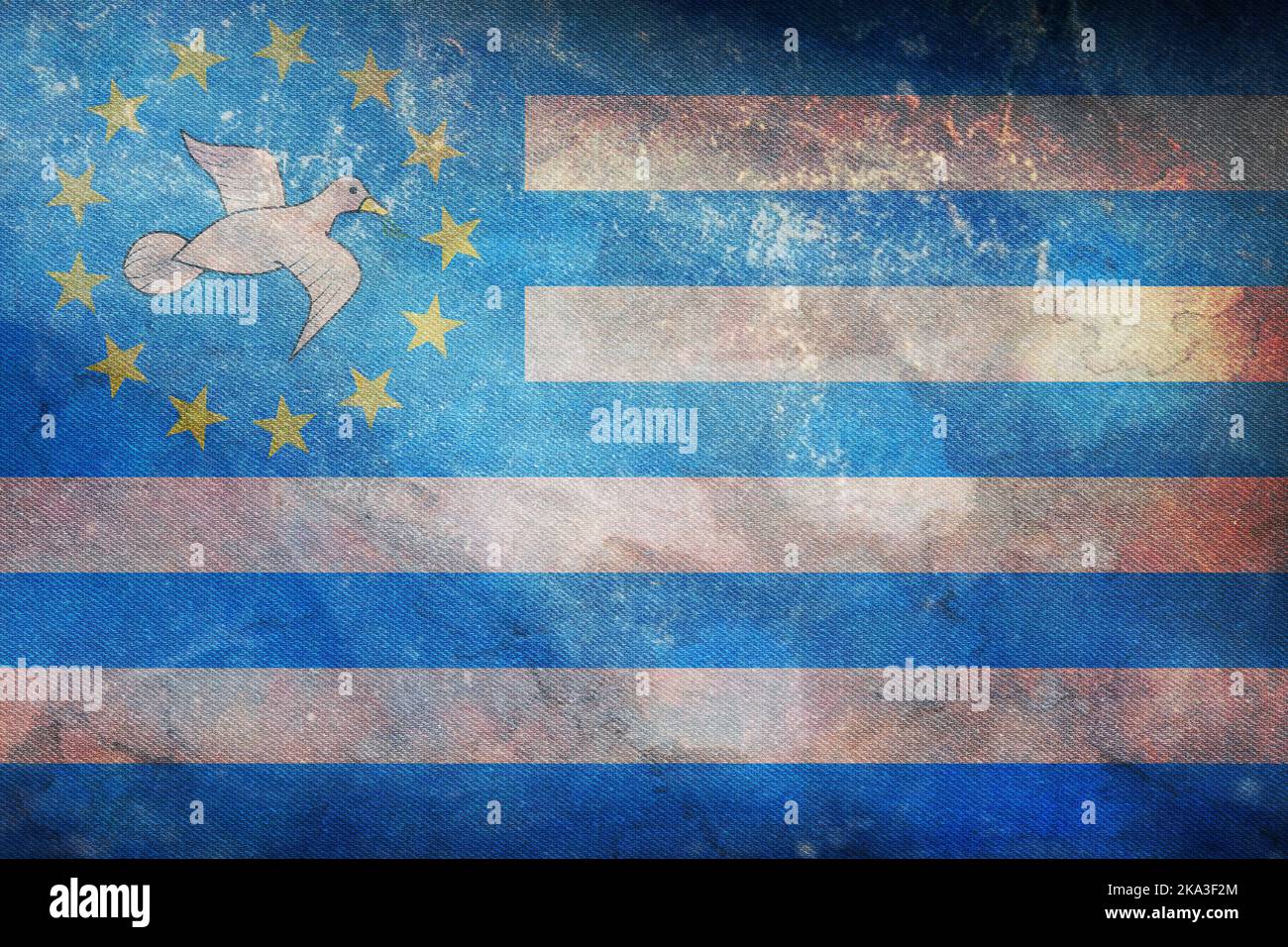 retro flag of Bantu peoples Ambazonians with grunge texture. flag ...