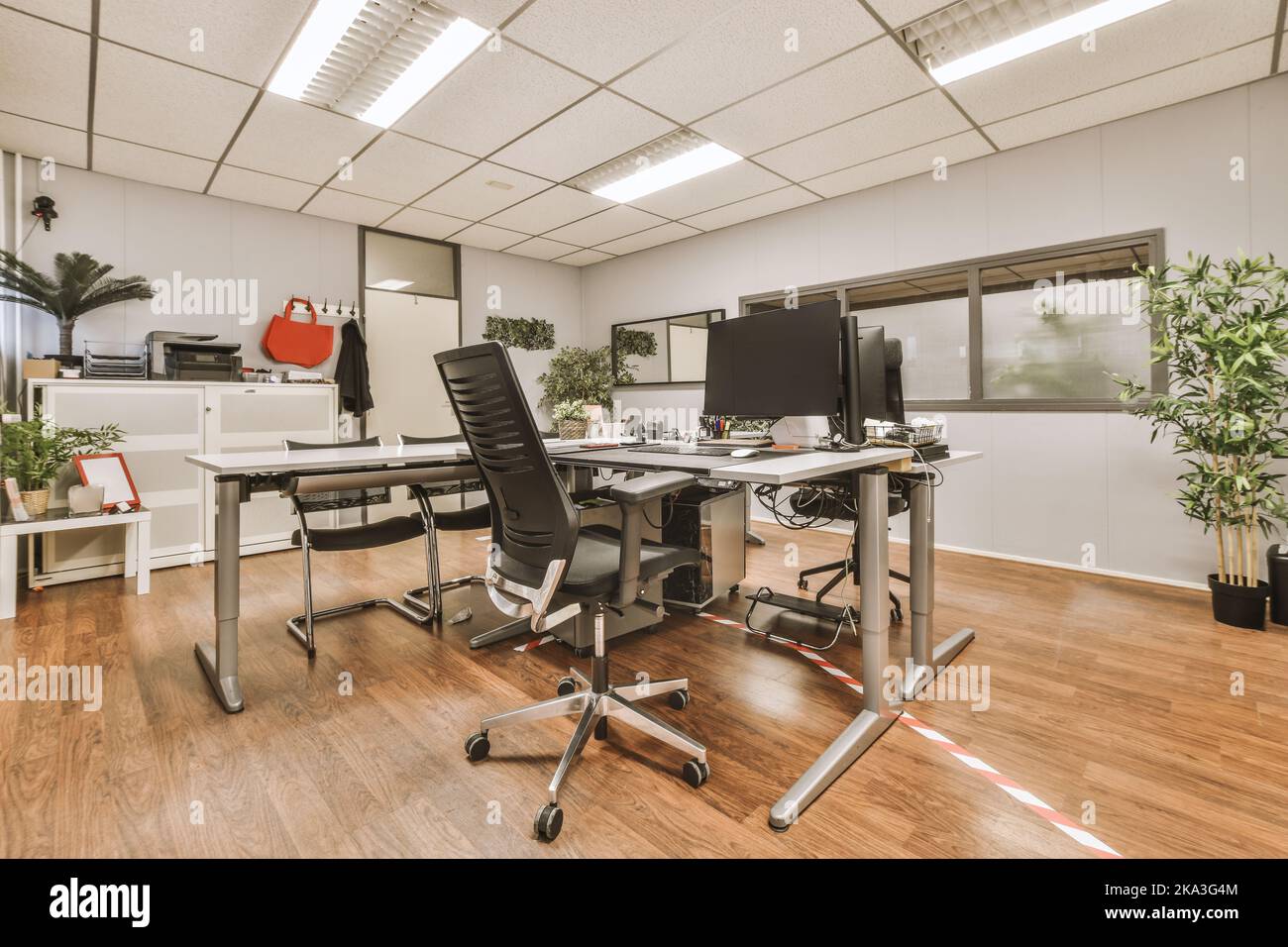 Interior of contemporary loft style office with comfortable chairs ...