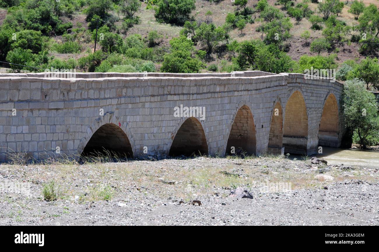 The Kizilirmak Bridge, located in Kalecik, Turkey, was built during the ...