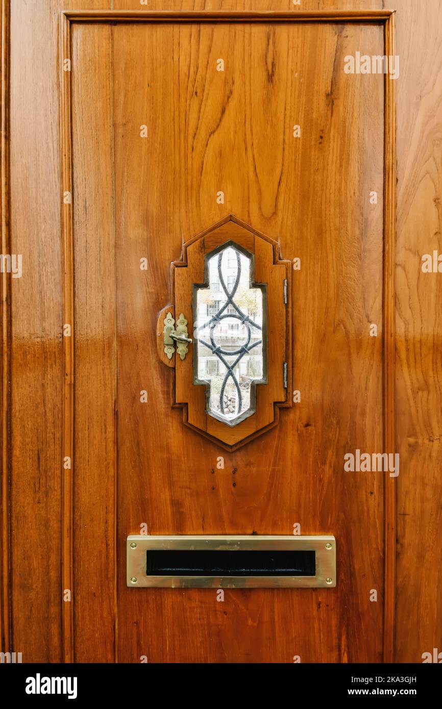 Residential building closed wooden entrance Stock Photo - Alamy