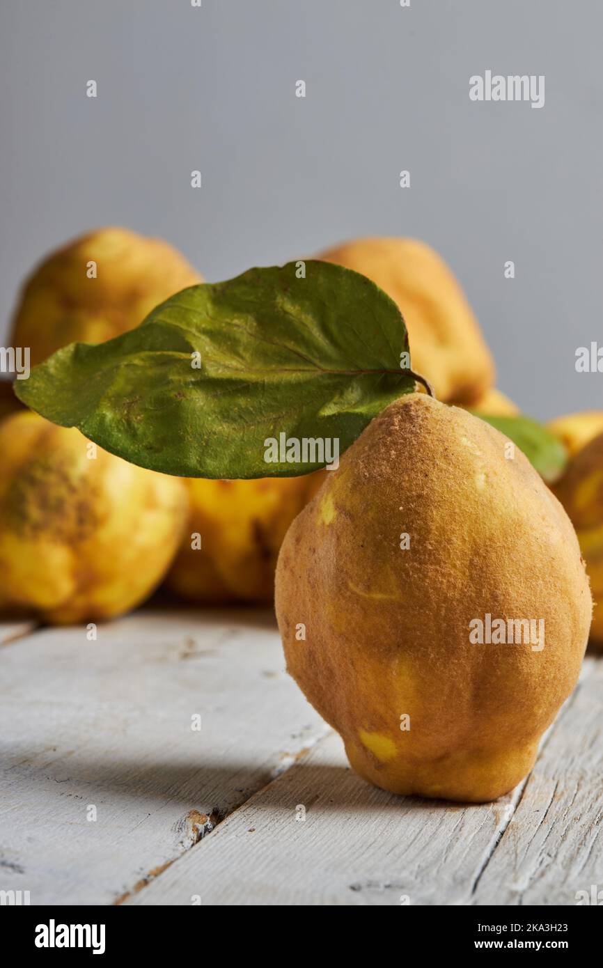 Fresh whole sour yellow lemons on white wooden background Stock Photo ...