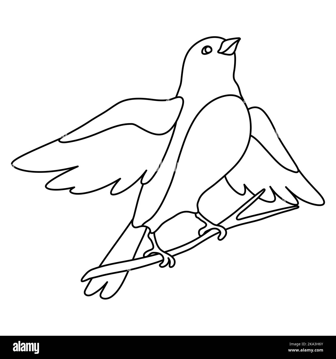 Easy Drawing Cute Birds Branches A Cute Little Bird Sitting On A
