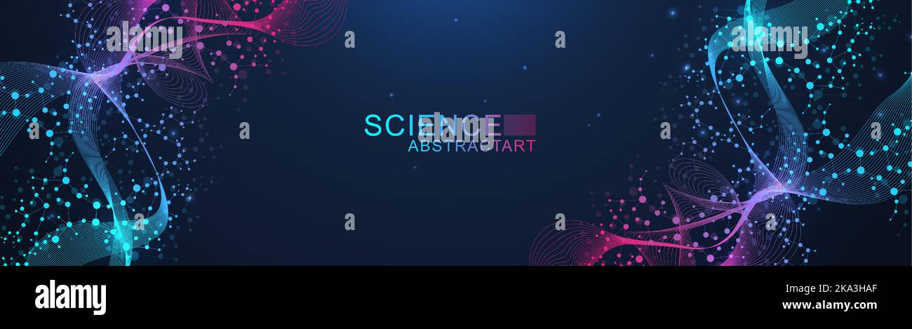 Modern abstract molecules structure for science or medical background ...