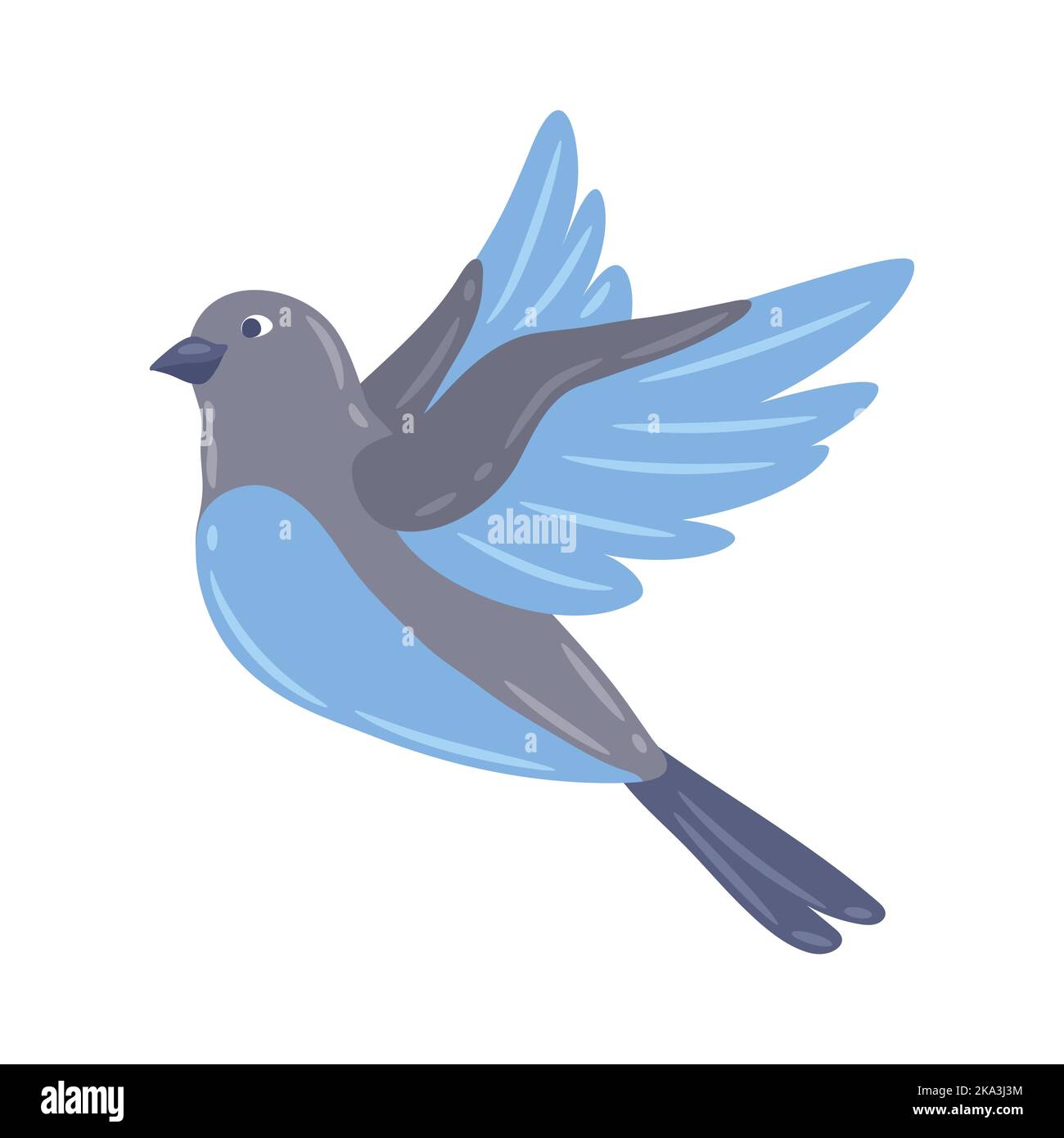 Illustration of cute flying bird. Image of birdie in simple style Stock ...