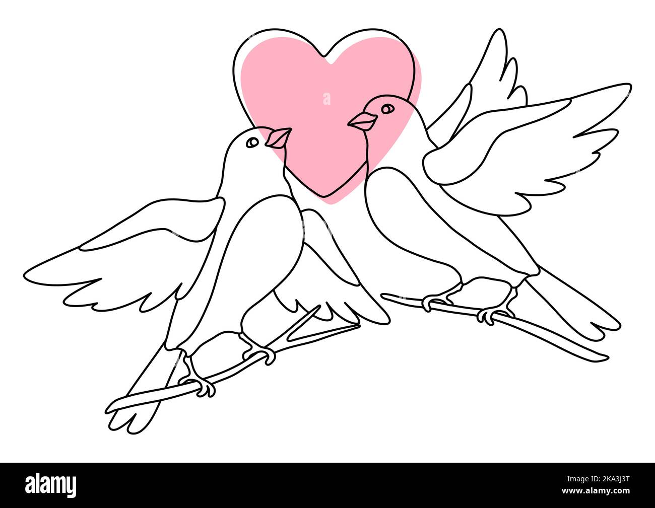 Easy Drawing Cute Birds Branches A Cute Little Bird Sitting On A