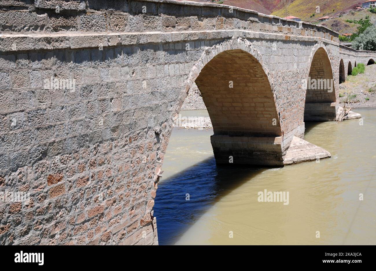 The Kizilirmak Bridge, located in Kalecik, Turkey, was built during the ...