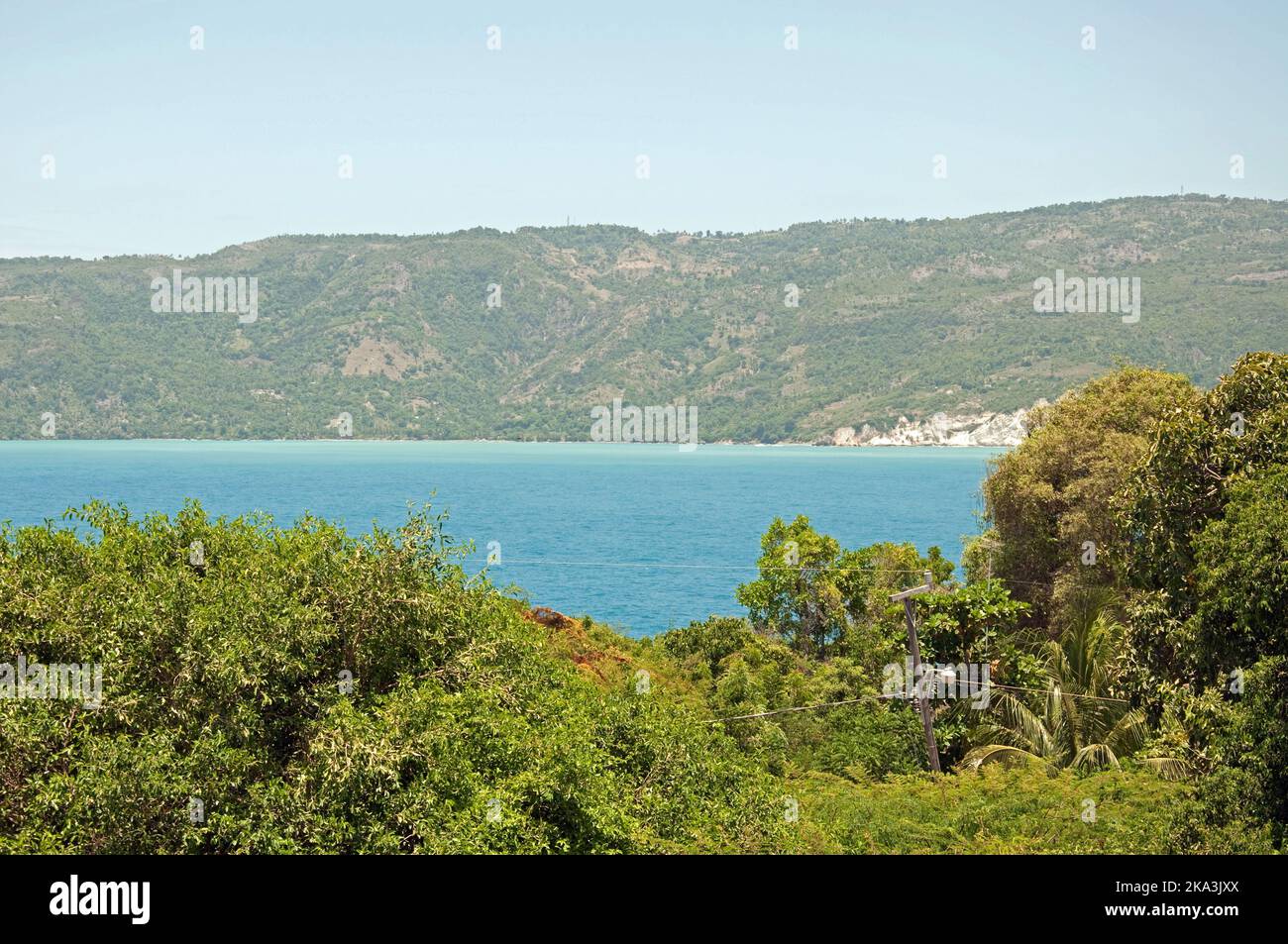 View to Bay of Jacmel, Haiti. Jacmel is a large town on the south coast ...