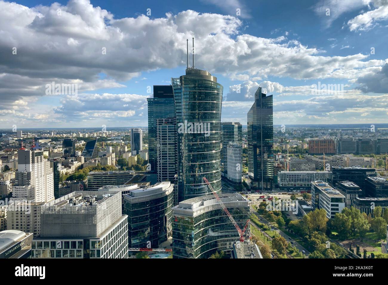 Warsaw city with modern skyscraper in Poland Stock Photo - Alamy