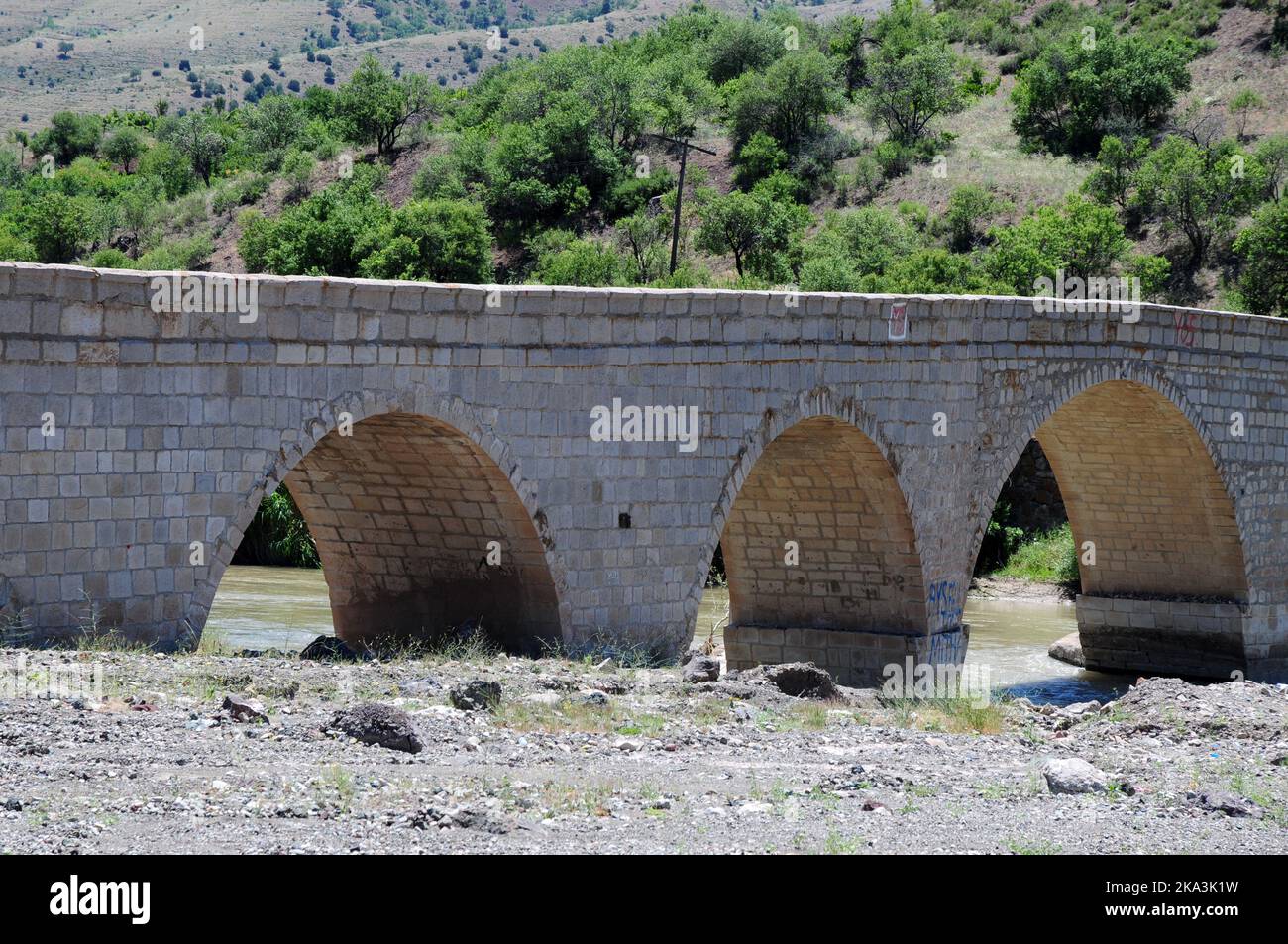 The Kizilirmak Bridge, located in Kalecik, Turkey, was built during the ...