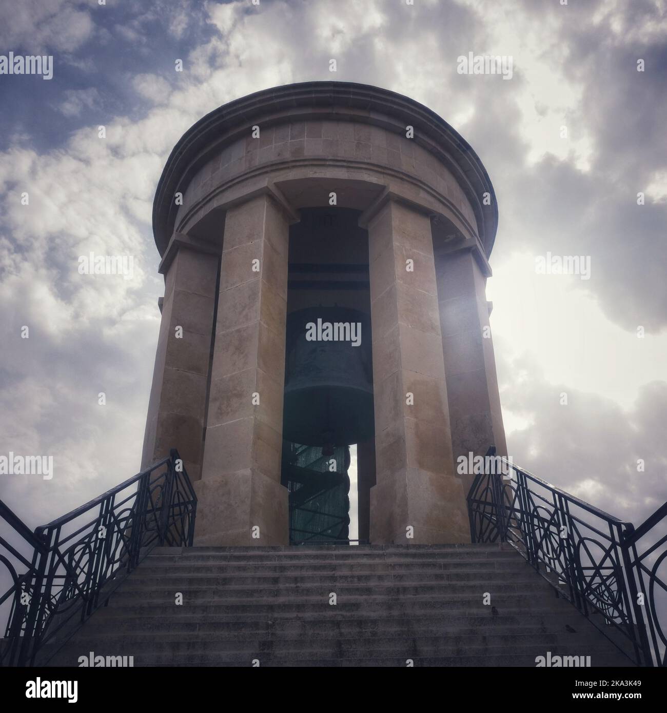 The great siege bell in Malta Stock Photo - Alamy