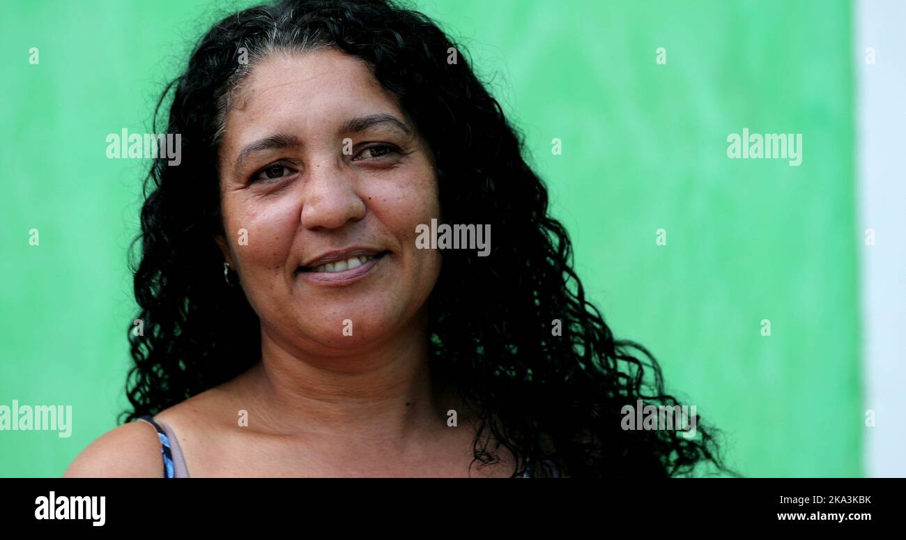 Casual hispanic south american Brazilian woman portrait smiling Stock ...