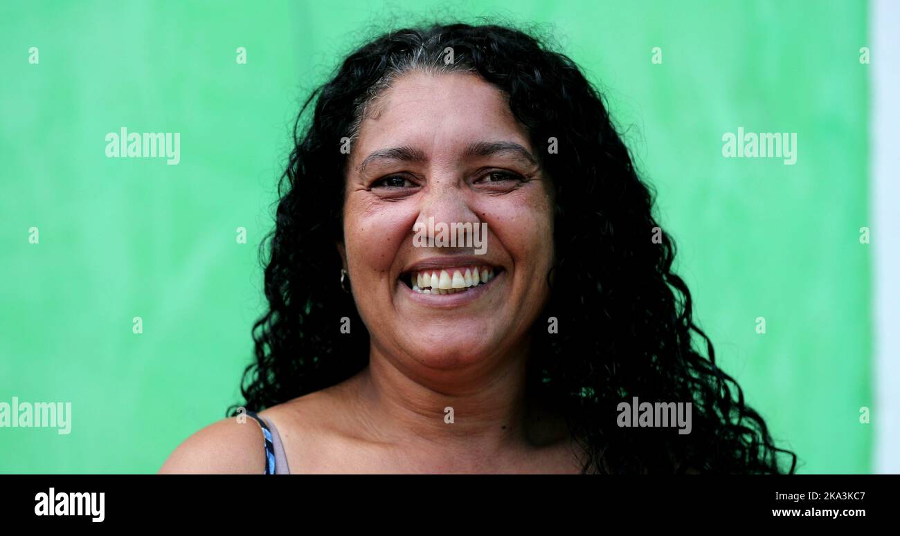 Casual hispanic south american Brazilian woman portrait smiling Stock ...