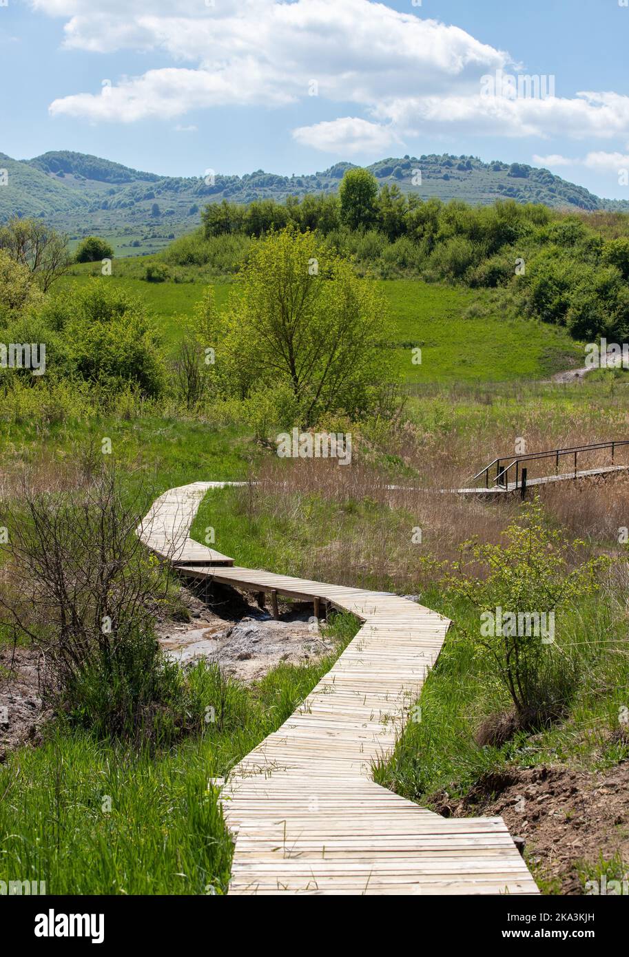 The salt canyon from Praid resort - Romania, seen from above, nature ...