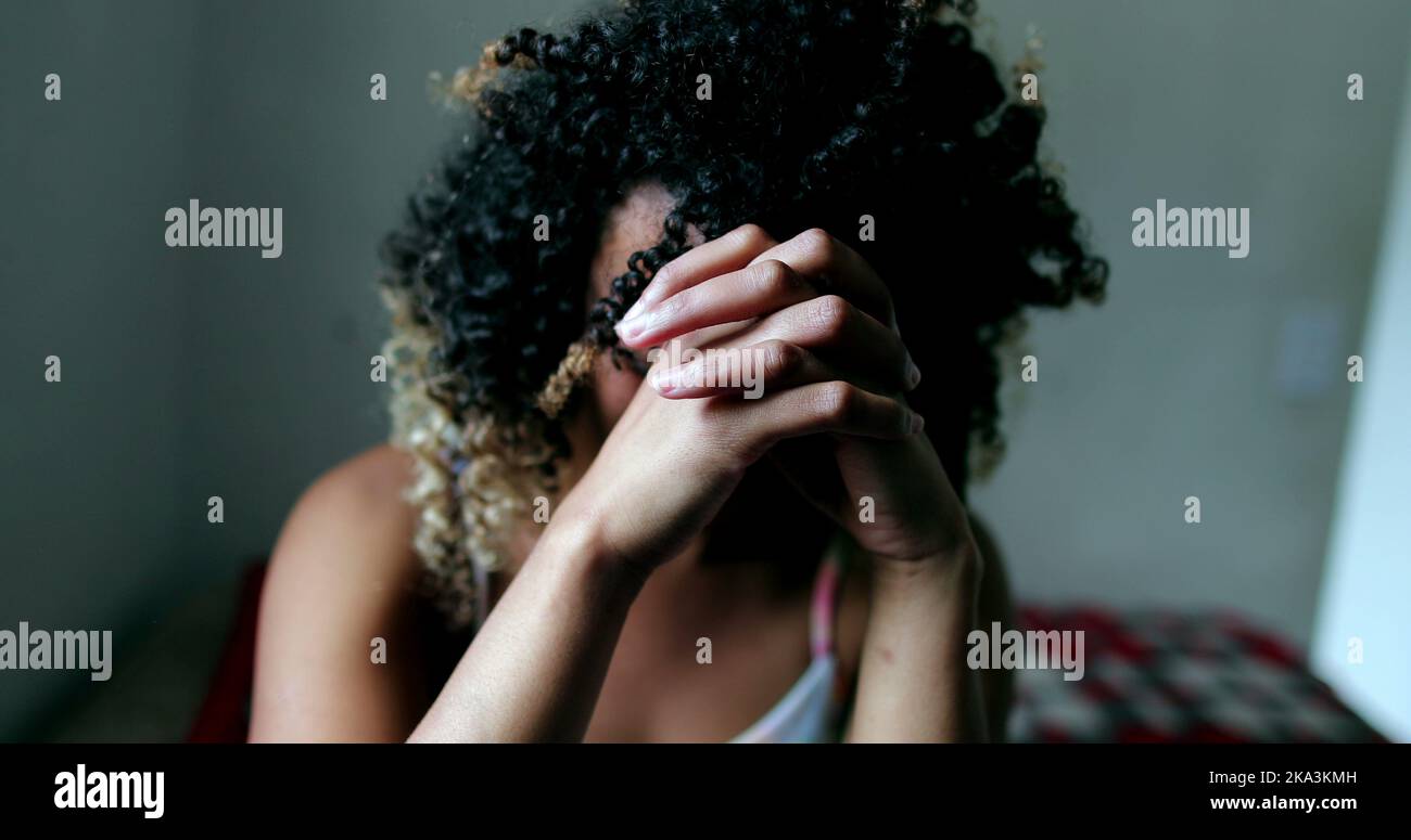 Desperate depressed woman crying in despair, crying person hispanic ...