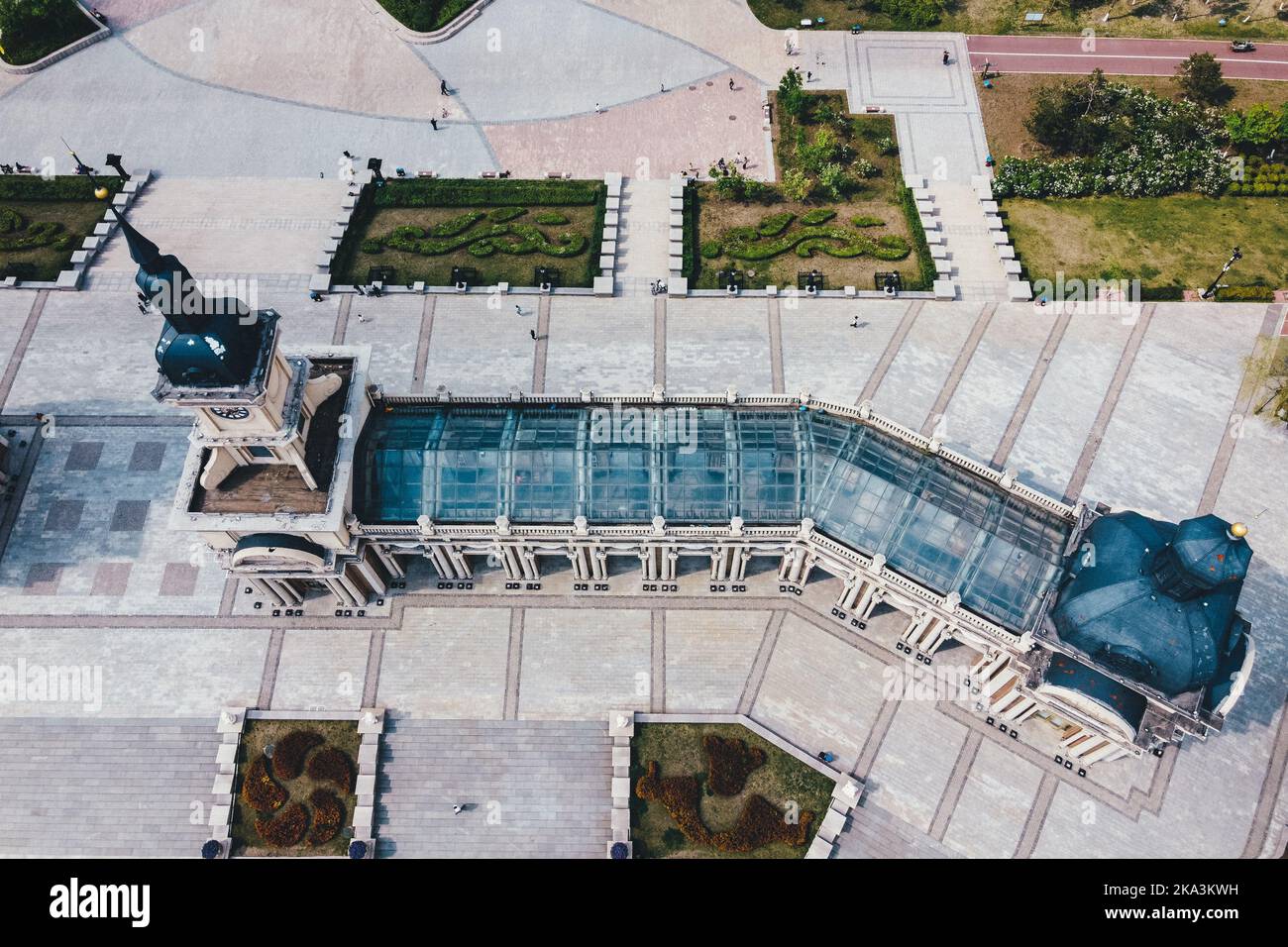 The Sukhbaatar Square Monument top view Stock Photo - Alamy
