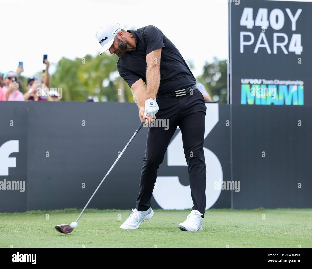 DORAL, FLORIDA - OCTOBER 30: Team captain Dustin Johnson of 4 Aces GC ...