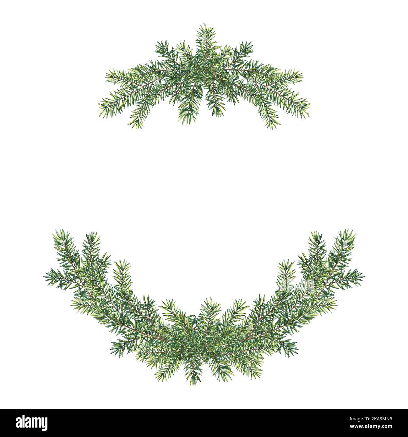 Frame from the branches of the Christmas tree for the inscription. For ...