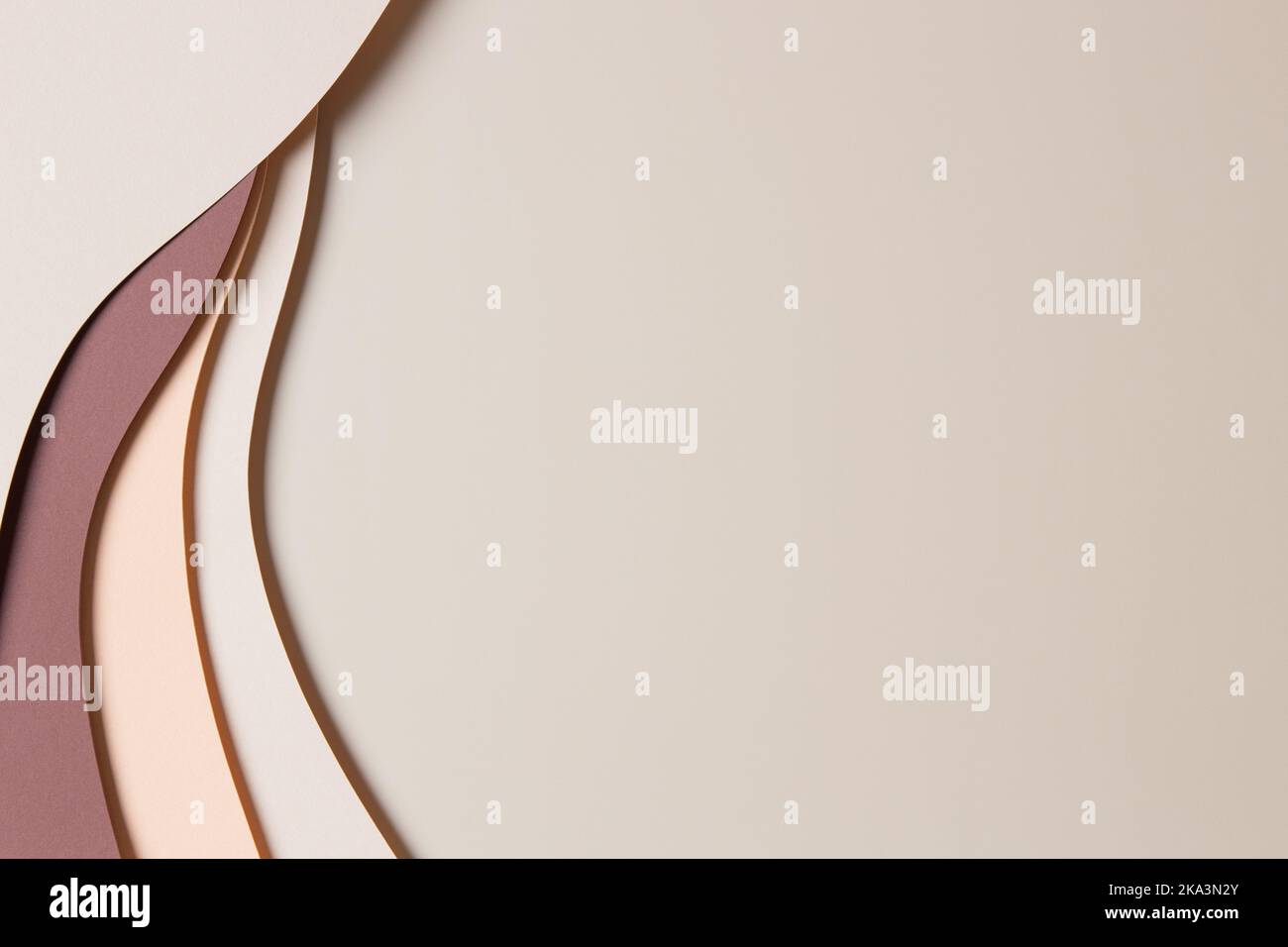 Abstract beige colored paper texture background. Minimal paper cut ...