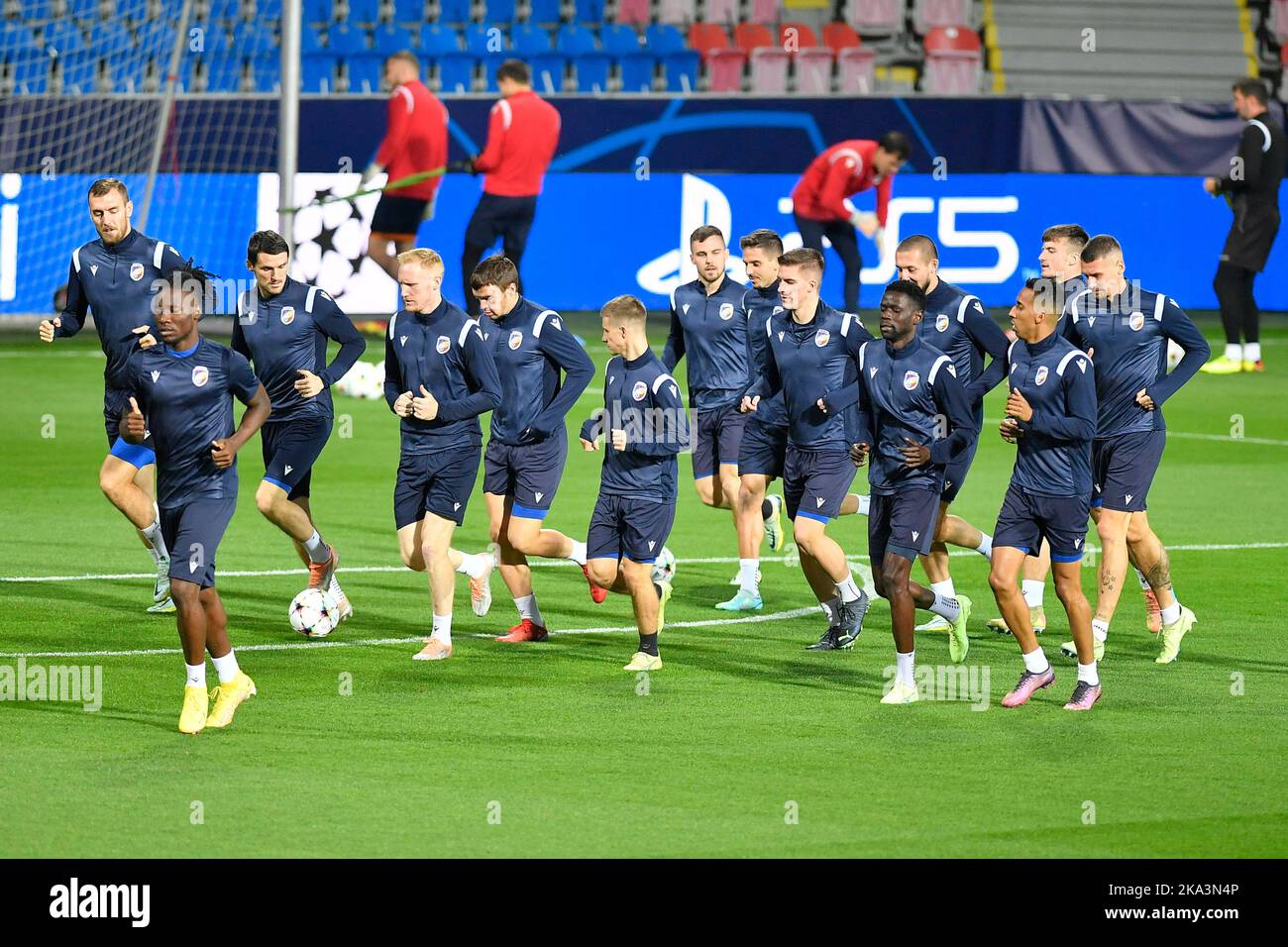 Pilsen, Czech Republic. 31st Oct, 2022. Soccer players of Viktoria ...