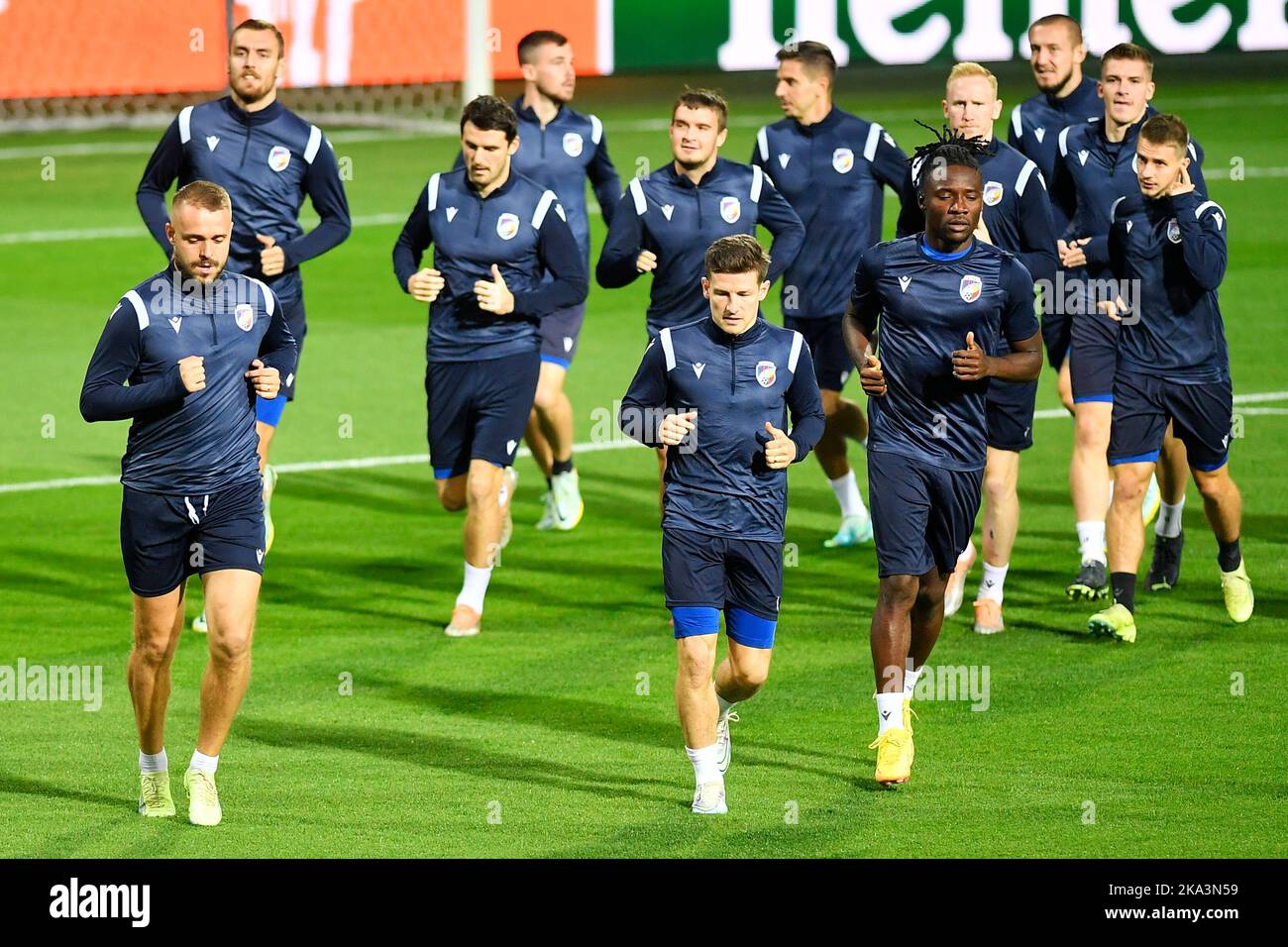 Pilsen, Czech Republic. 31st Oct, 2022. Soccer players of Viktoria ...