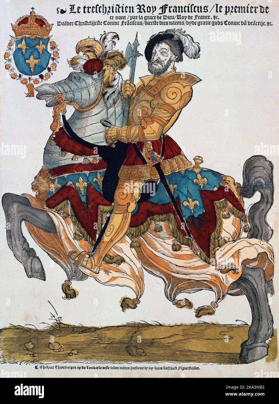 portrait of Francis I - portrait de Francois Ier (1494 - 1547) à cheval ...