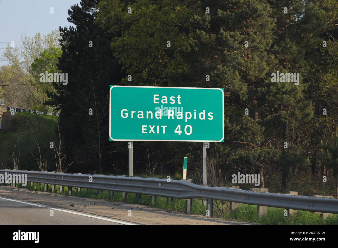 East Grand Rapids Exit 40 Roadway Sign located in Michigan taken in May ...