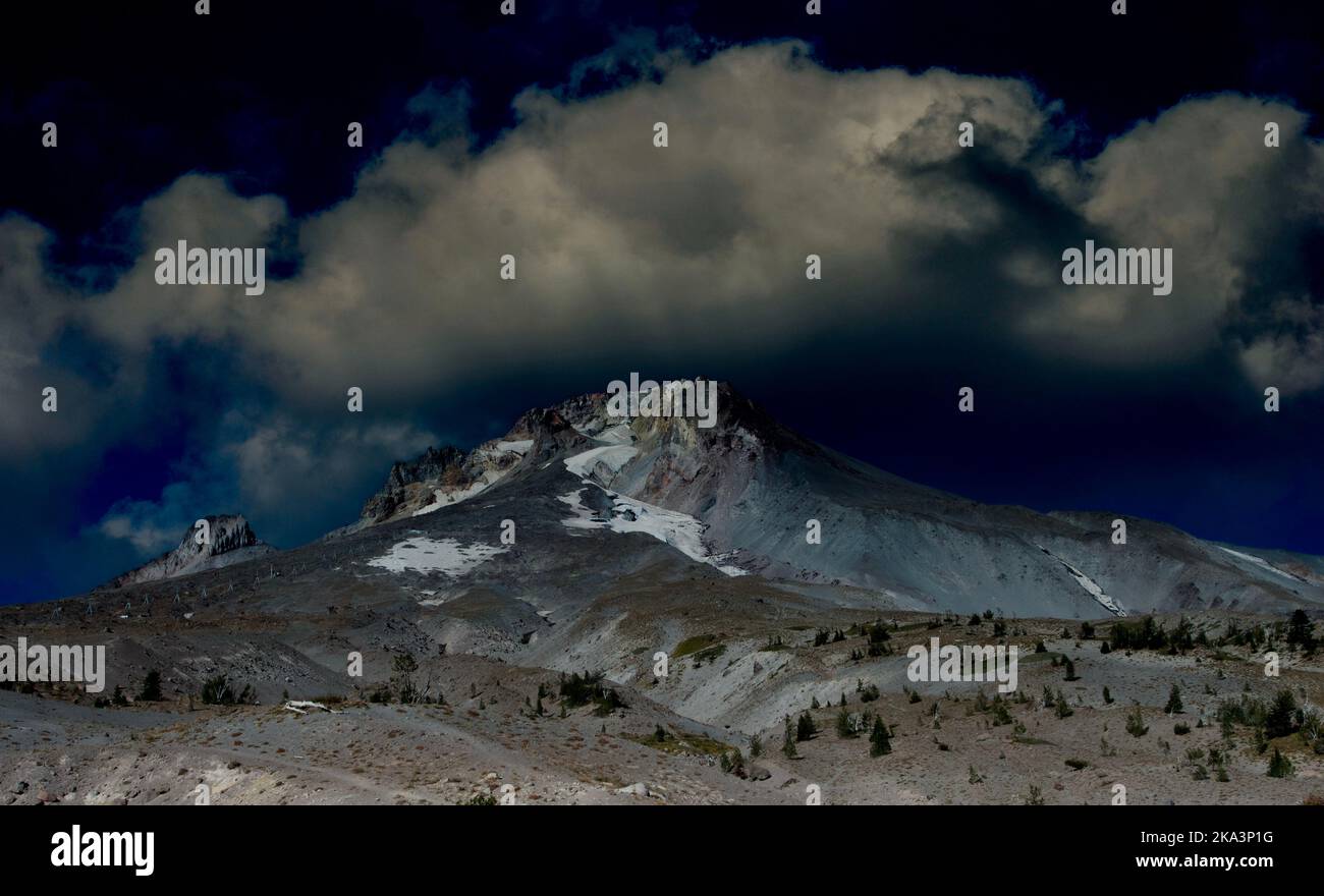 View of Mount Hood from the Timberline Lodge, in Oregon Stock Photo - Alamy