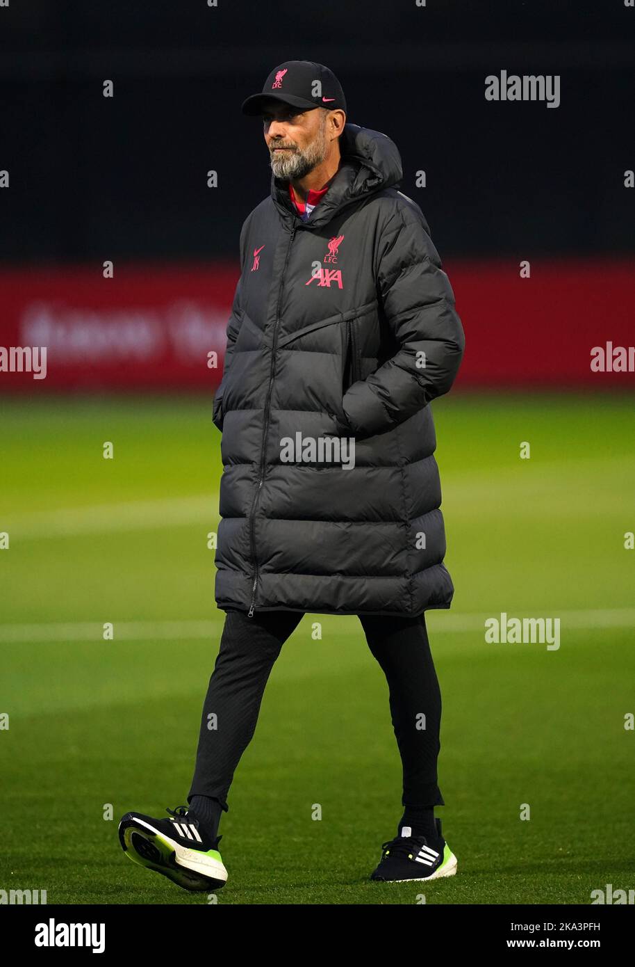 Liverpool manager Jurgen Klopp during a training session at the AXA ...