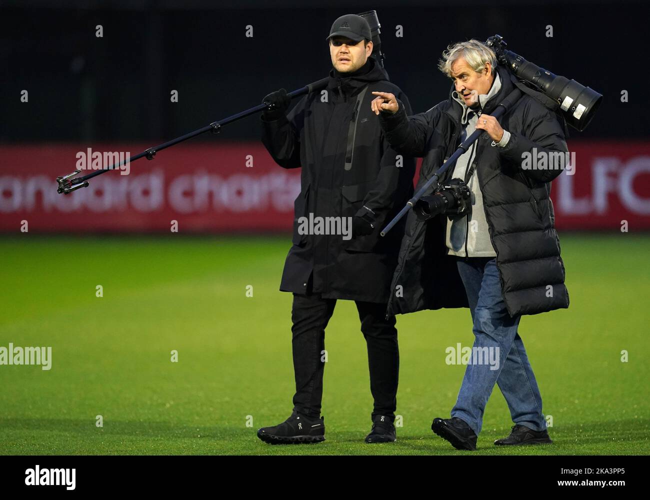 Liverpool photographers Andrew Powell and John Powell during a training session at the AXA ...
