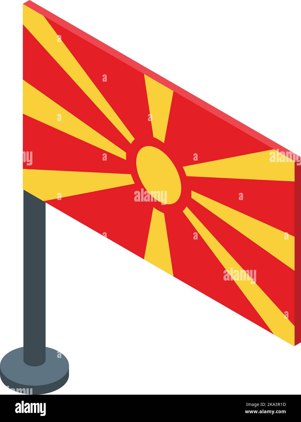 Macedonia flag icon isometric vector. Travel city. Culture map Stock ...