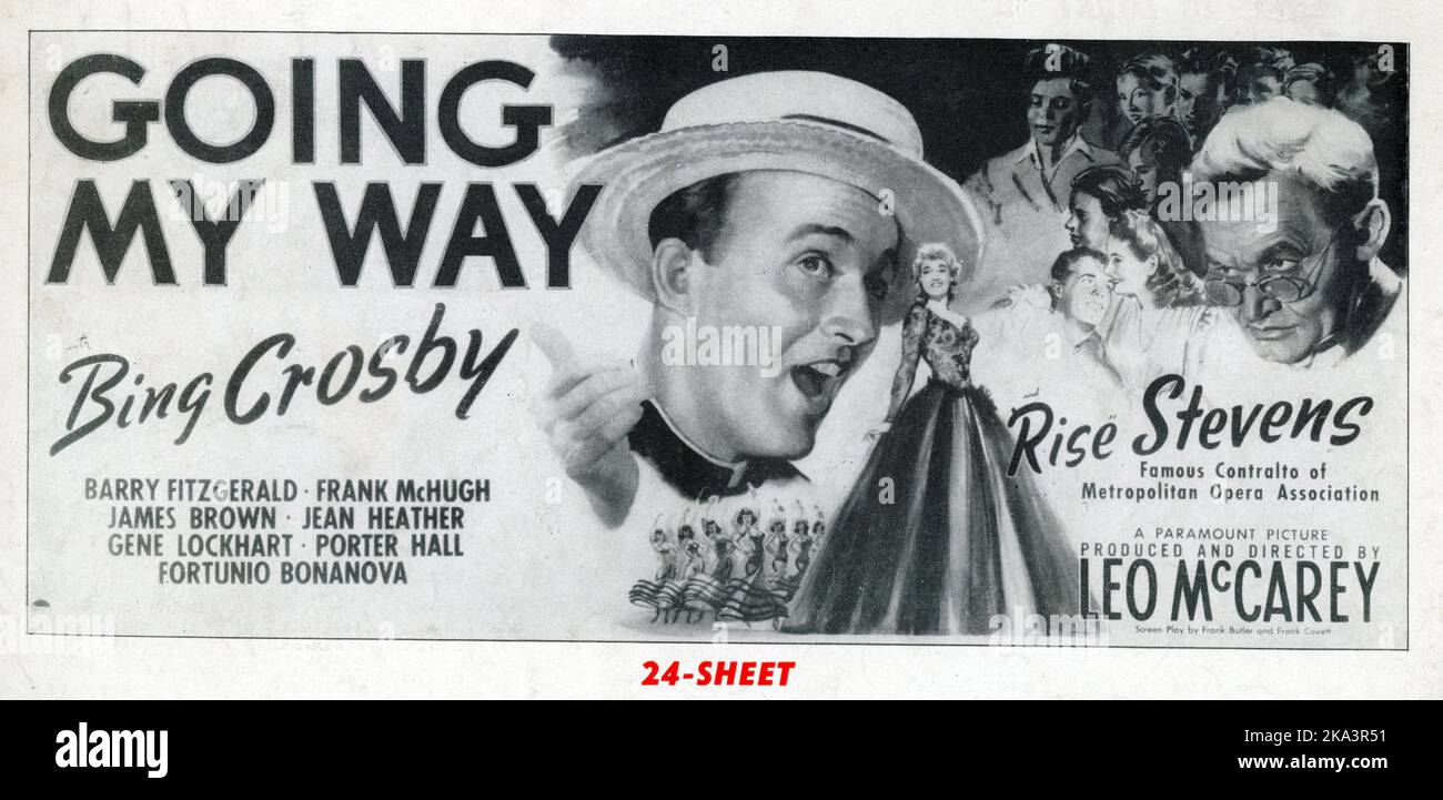 BING CROSBY BARRY FITZGERALD and RISE STEVENS in GOING MY WAY 1944 ...