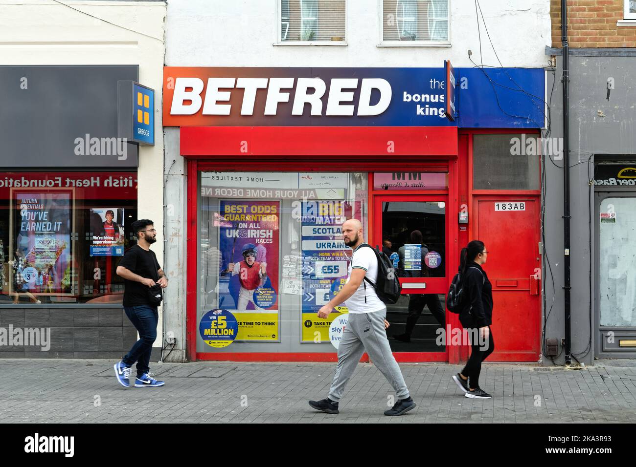 Exterior of the Betfred bookmakers premises on Hounslow High Street ...