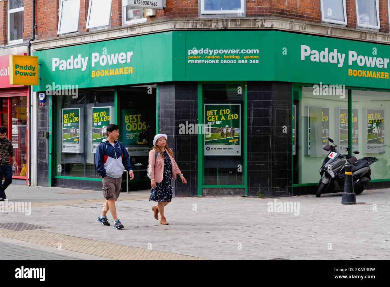 Exterior of the Paddy Power bookmaker premises on Hounslow High Street ...