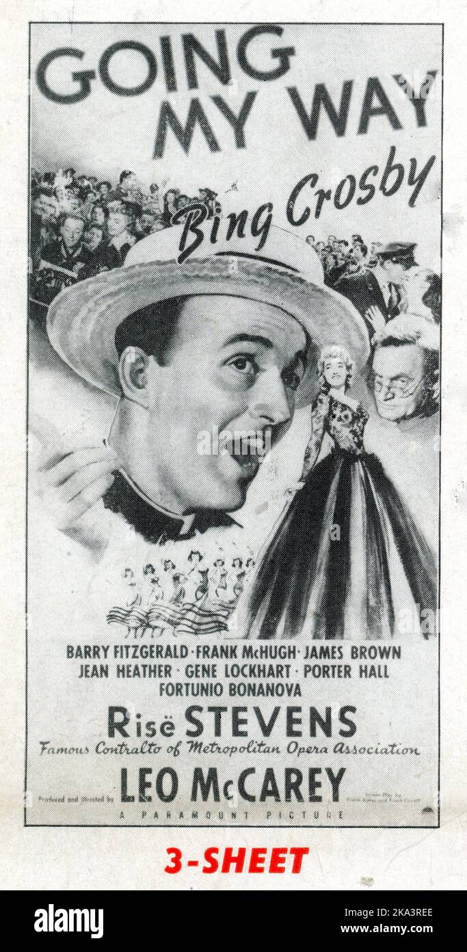 BING CROSBY BARRY FITZGERALD and RISE STEVENS in GOING MY WAY 1944 ...