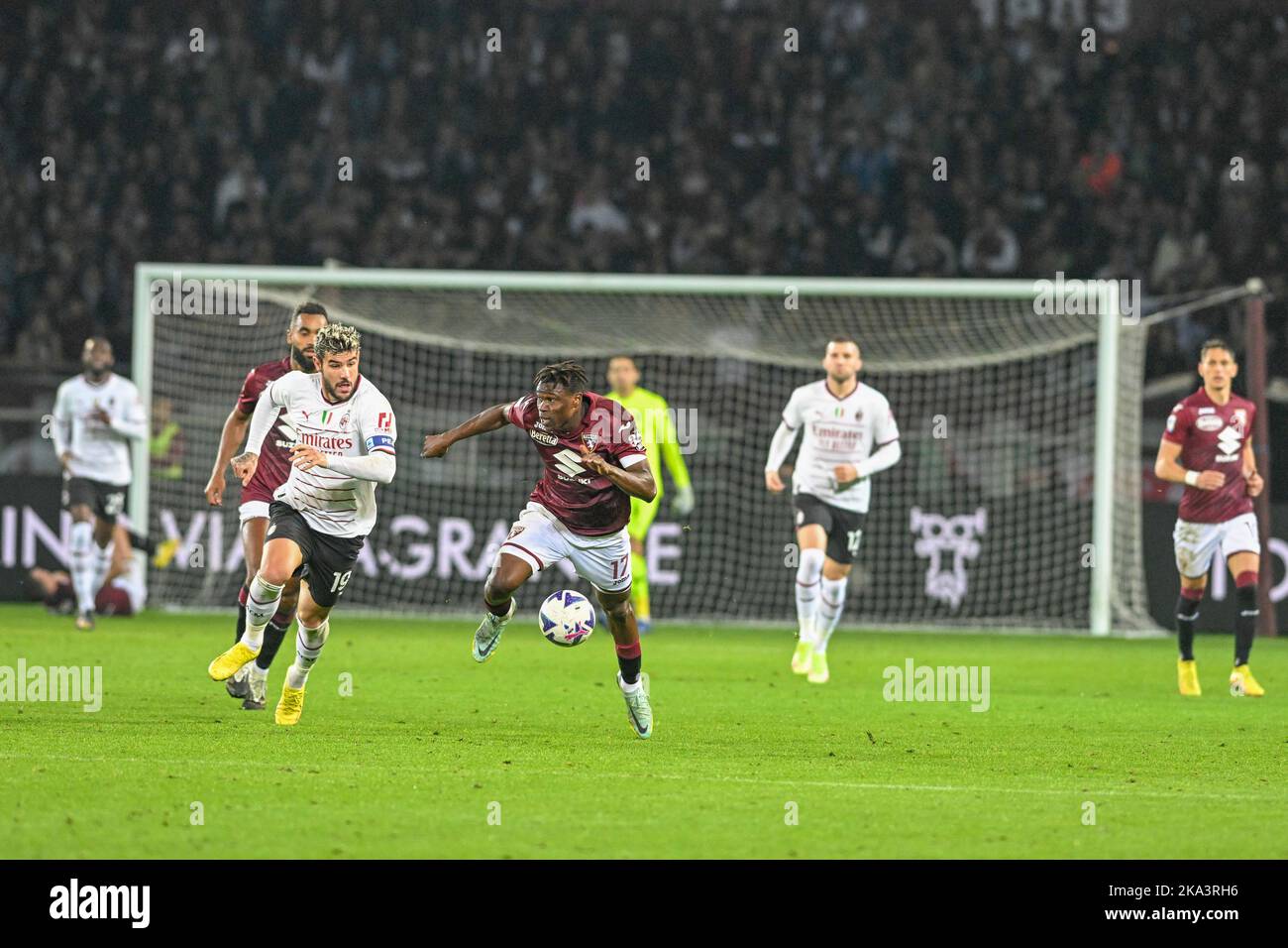 Stephane Singo of Torino FC, Theo Hernández of AC Milan, during the ...