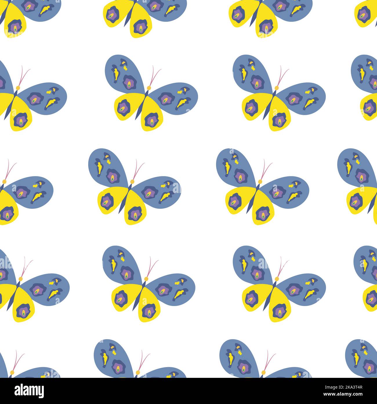 Bright butterflies seamless pattern. Insects with wings. Vector ...