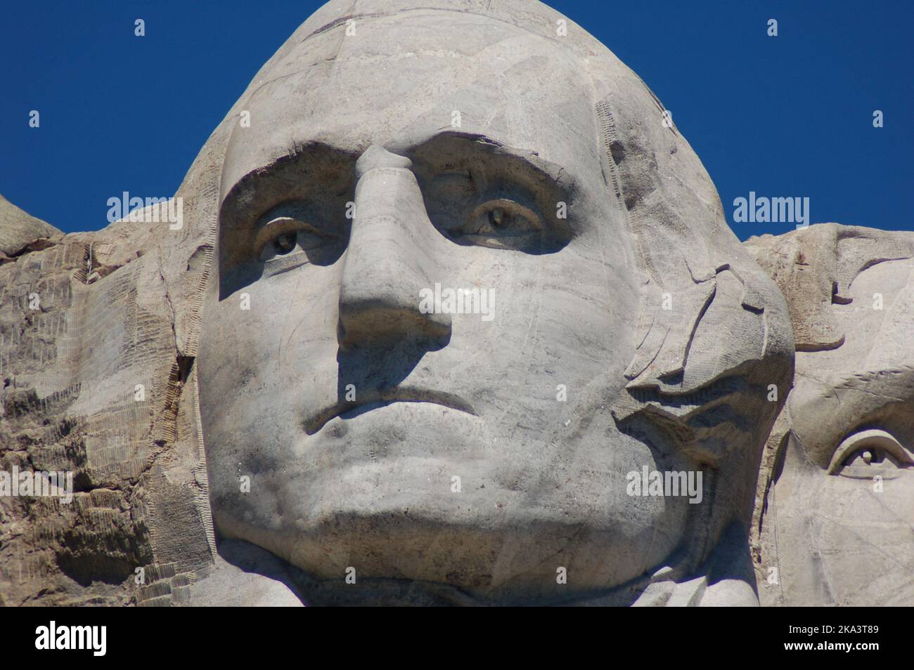 The Mount Rushmore George Washington face carved in the rock Stock ...
