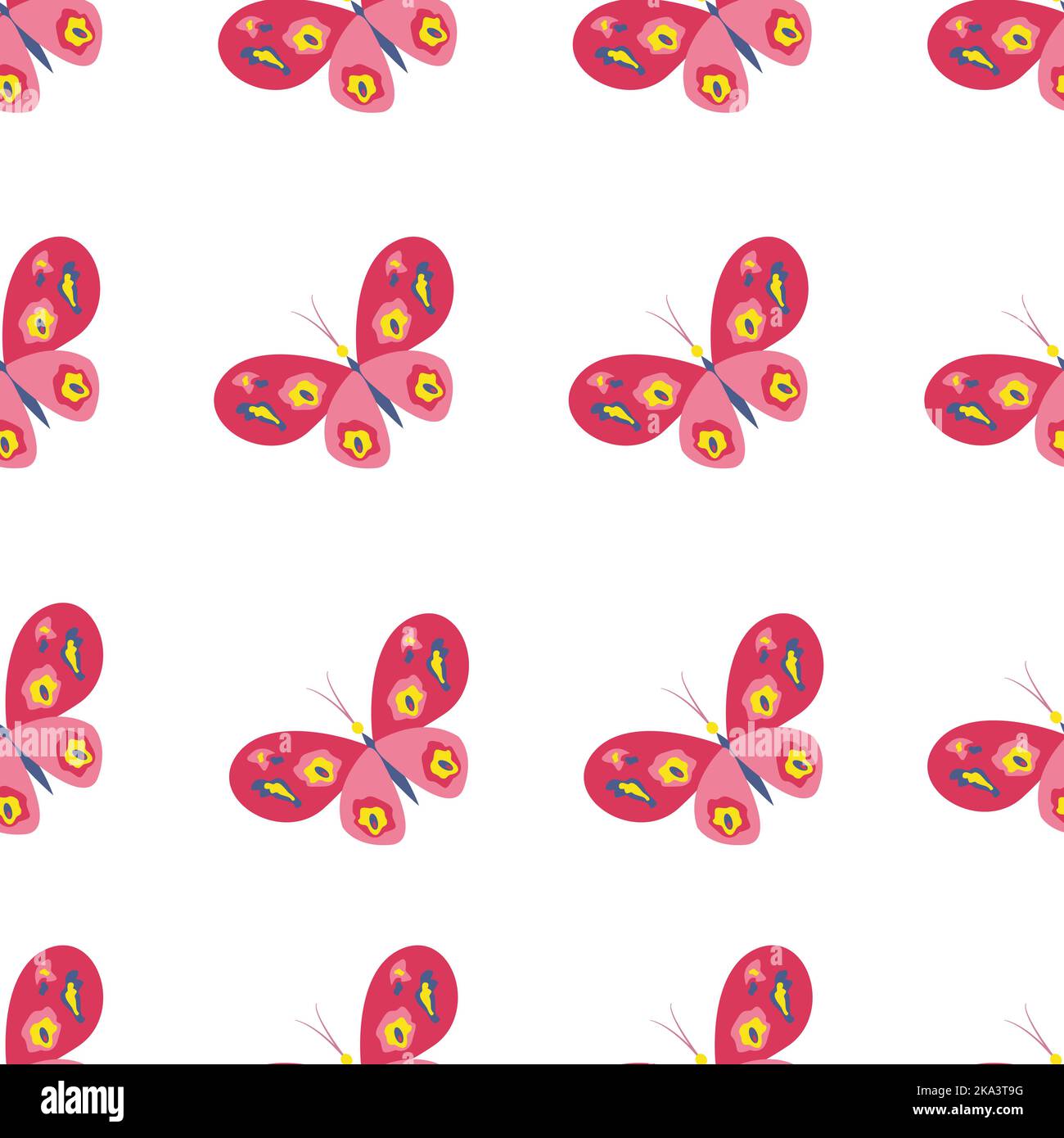 Bright butterflies seamless pattern. Insects with wings. Vector ...