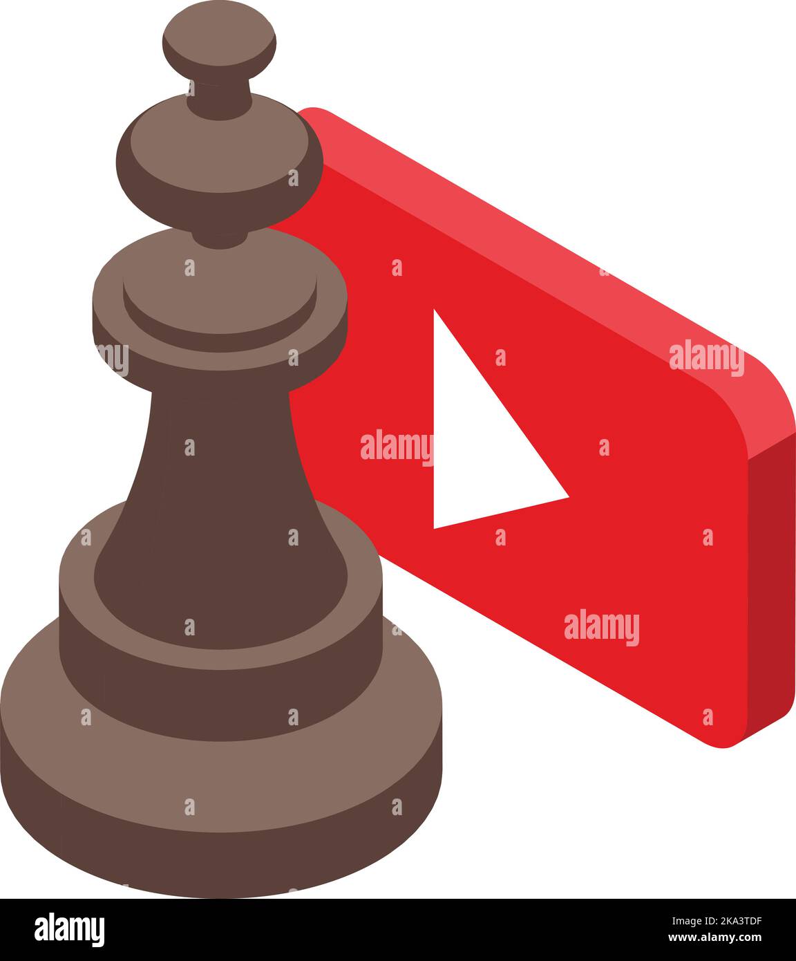 Video chess icon isometric vector. Online game. Board story Stock ...