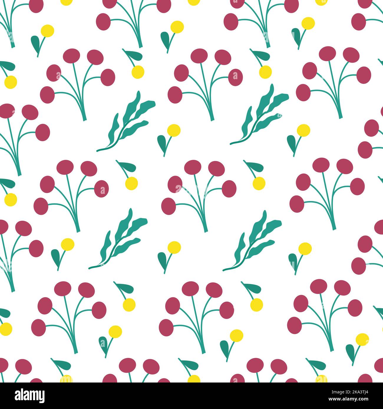 Floral seamless pattern, leaves and flowers. Plant background. Vector ...