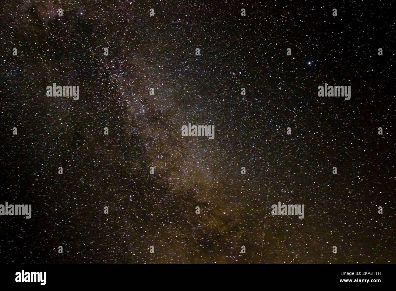 A scenic view of the Milky Way galaxy with shiny stars in the night sky ...