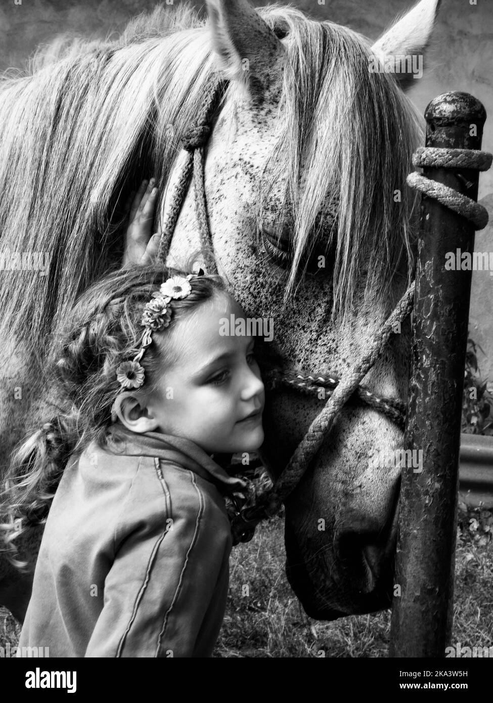 Smiling beauty child girl Black and White Stock Photos & Images - Alamy